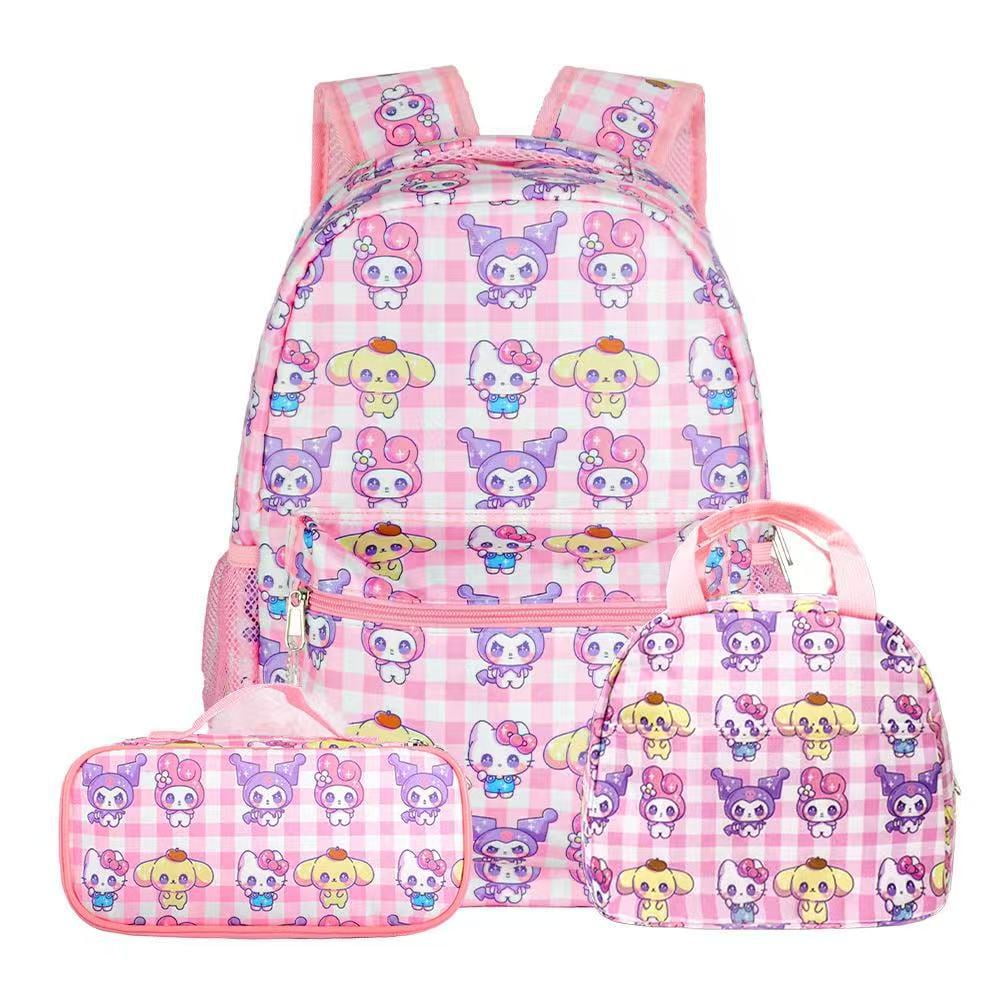 3D Print Sti_tch 3-Piece Backpack Set - Cute Cartoon Backpack, Insulated Lunch Bag & Pencil Case ...