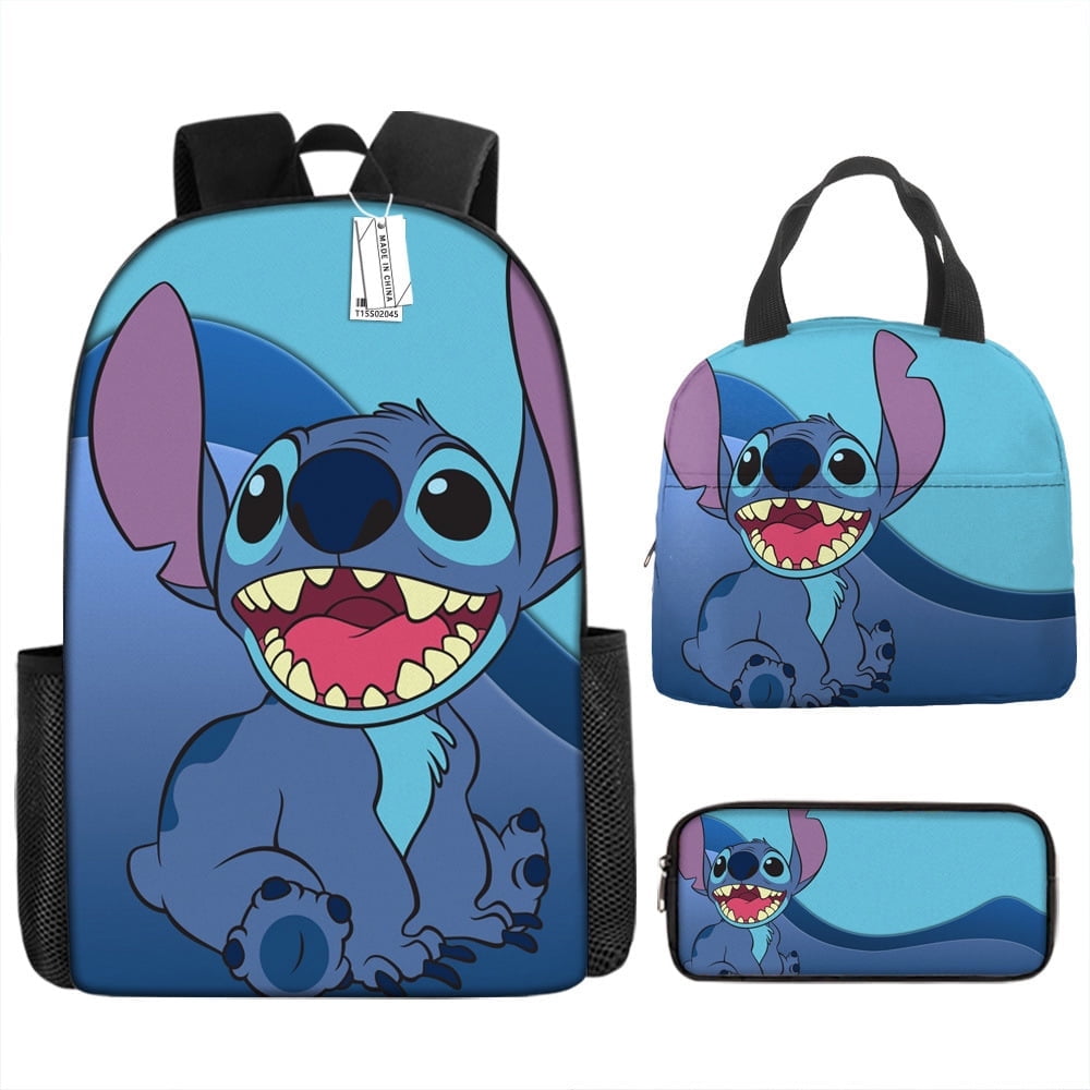3D Print Sti_tch 3-Piece Backpack Set - Cute Cartoon Backpack ...