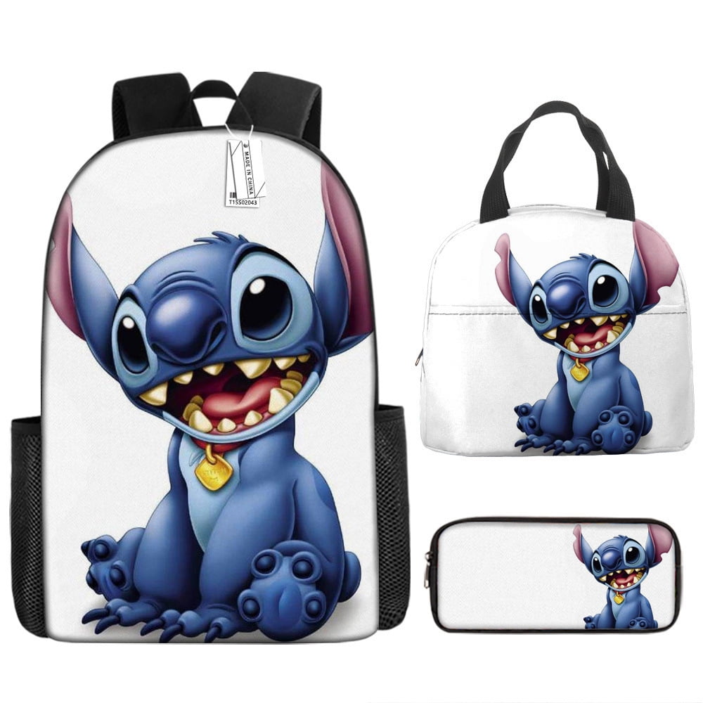 3D Print Sti_tch 3-Piece Backpack Set - Cute Cartoon Backpack ...