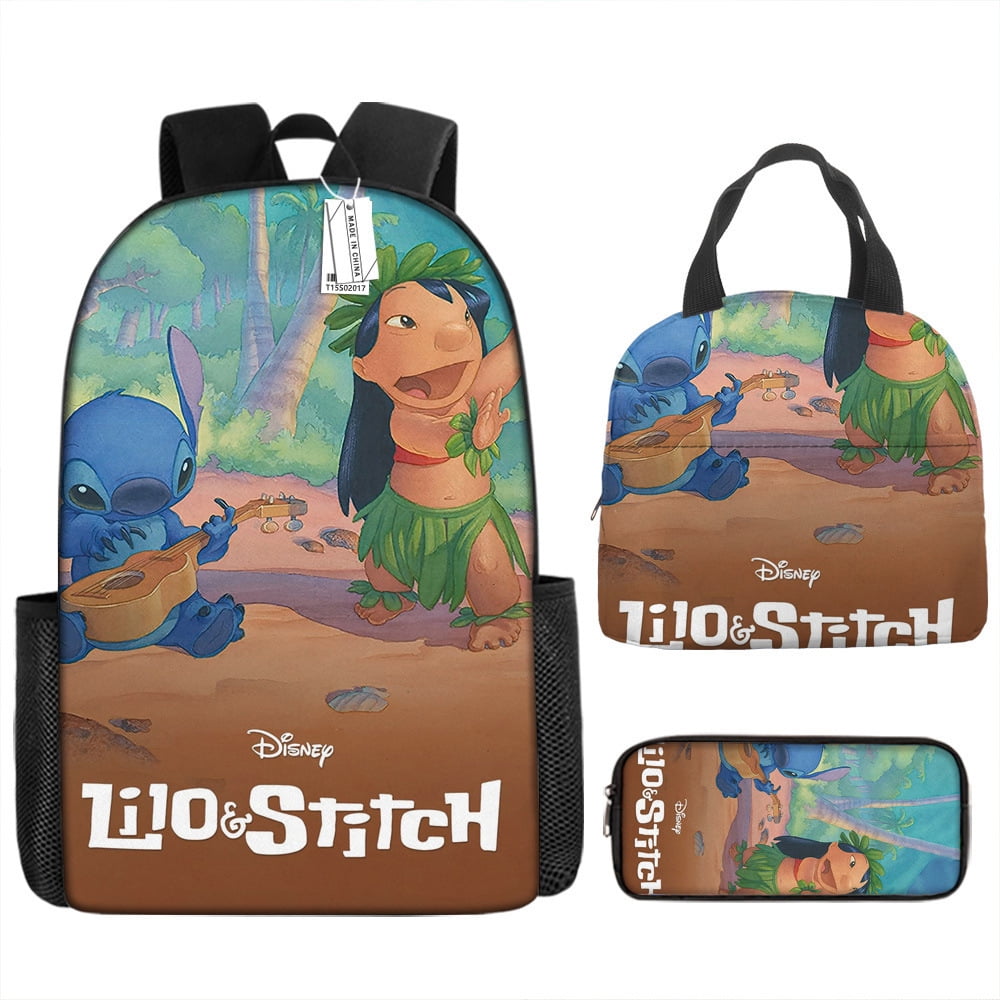 3D Print Sti_tch 3-Piece Backpack Set - Cute Cartoon Backpack ...