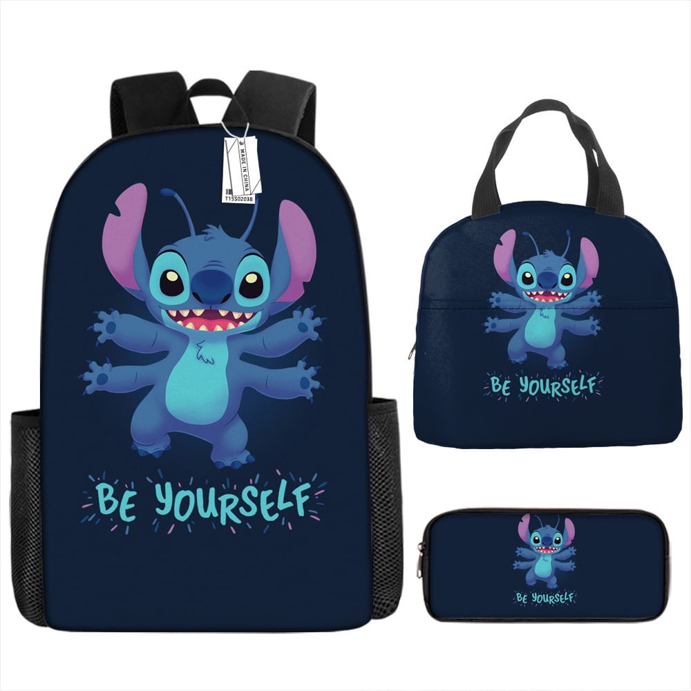 3D Print Sti_tch 3-Piece Backpack Set - Cute Cartoon Backpack ...