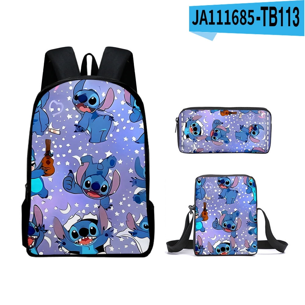 3D Print Sti_tch 3-Piece Backpack Set - Cute Cartoon Backpack, Shoulder ...