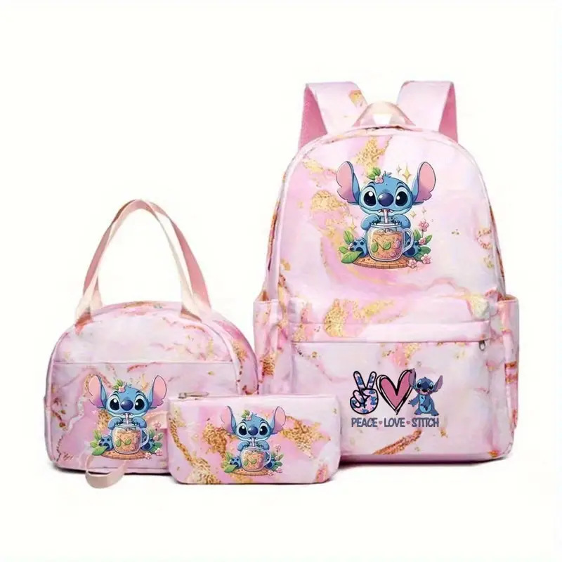 3D Print Sti_tch Backpack Set, 3-Piece Bundle with Cute Backpack ...