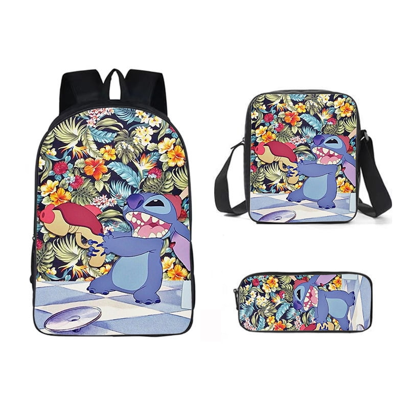 3D Print Sti_tch Backpack Set, 3-Piece Bundle with Cute Backpack ...