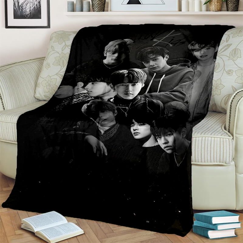 3D Print Stray Kids Kpop Star 3D Soft Flannel Blankets,Throw Blanket Comfortable Blanket for ...