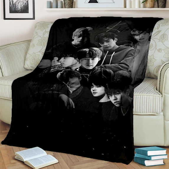 3D Print Stray Kids Kpop Star 3D Soft Flannel Blankets,Throw Blanket ...