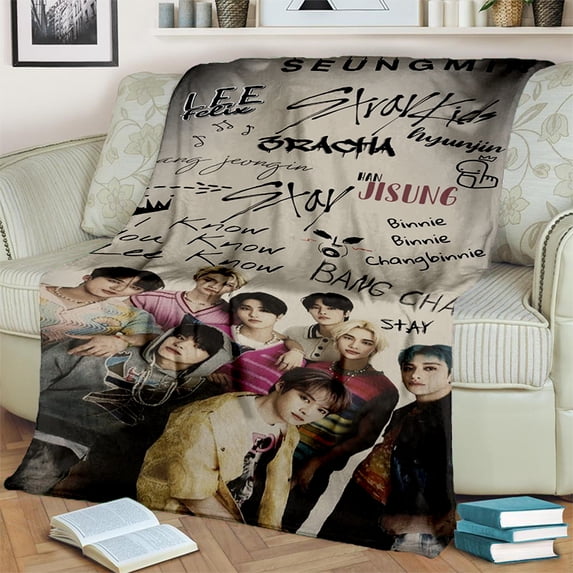3D Print Stray Kids Kpop Star 3D Soft Flannel Blankets,Throw Blanket ...