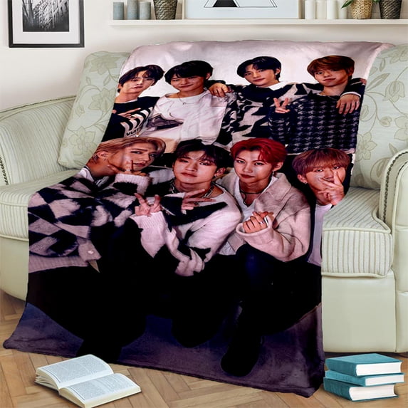 3D Print Stray Kids Kpop Star 3D Soft Flannel Blankets,Throw Blanket ...