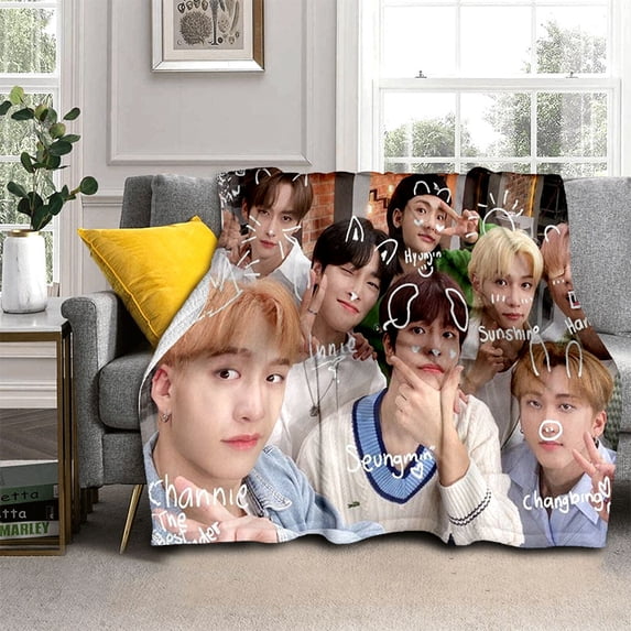 3D Print Stray Kids Kpop Star 3D Soft Flannel Blankets,Throw Blanket ...