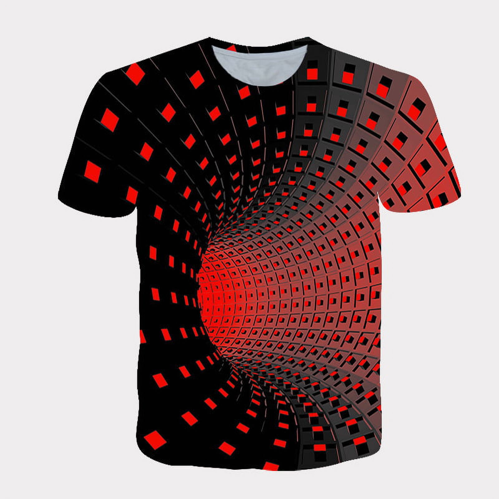 3D Print T-Shirt for Men Summer Novelty Swirl Tee Vertigo Graphic Tee ...
