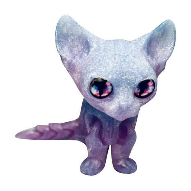 3D Printable Movable Hairless Cat Figurine Novelty Animal Toy Desktop ...
