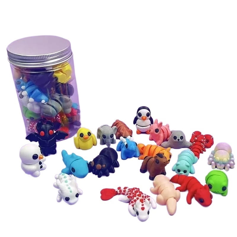 3D Printed 21PCS Simulation Mini Animal Model Home Ornament Cartoon ...