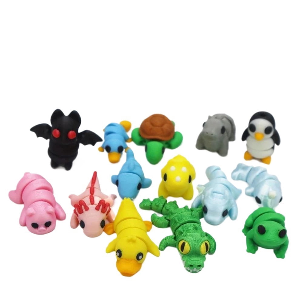3D Printed 21PCS Simulation Mini Animal Model Home Ornament Cartoon ...