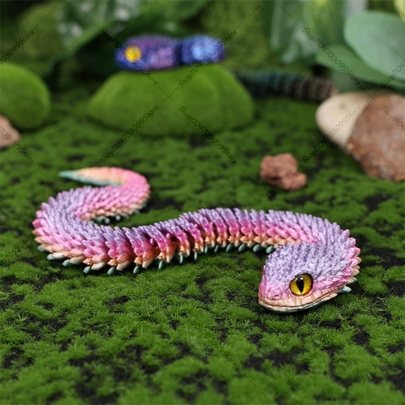 3D Printed 30CM Snake Articulated Bush Viper Dragon Snake Integrated ...