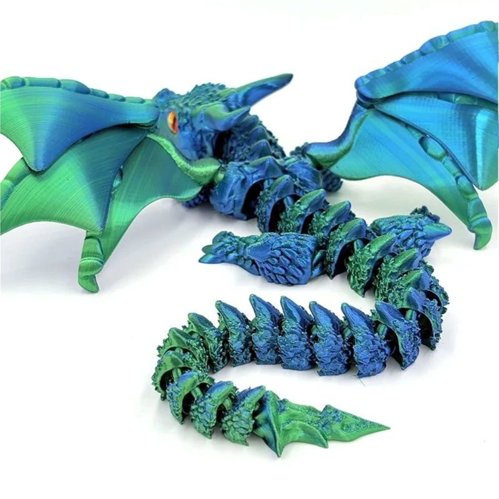 3D Printed 3D Printed Dragon Figurine Winged Design Multi-Jointed ...