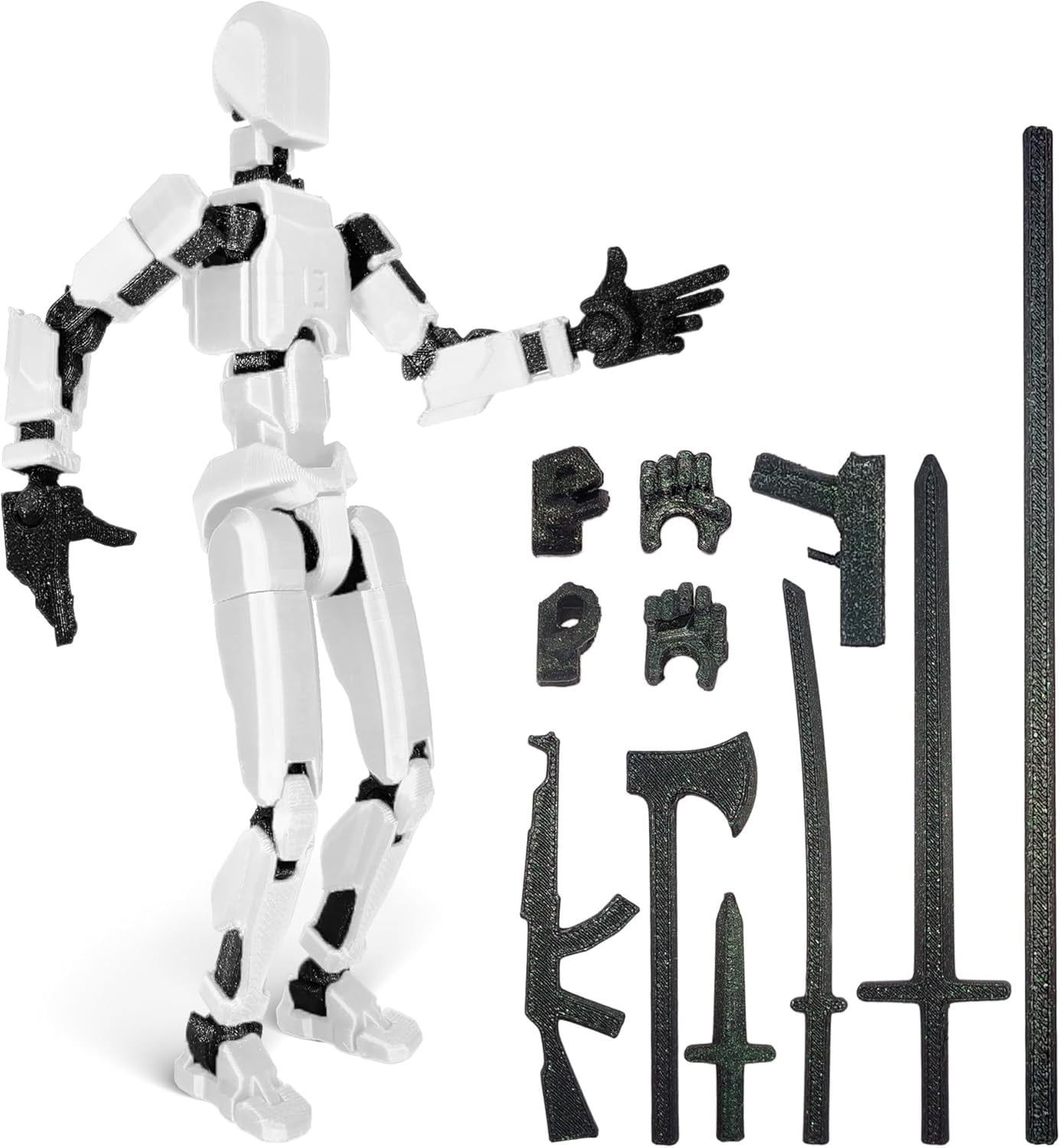 3D Printed Action Figure, Robot Toys with Full Articulation for Stop ...