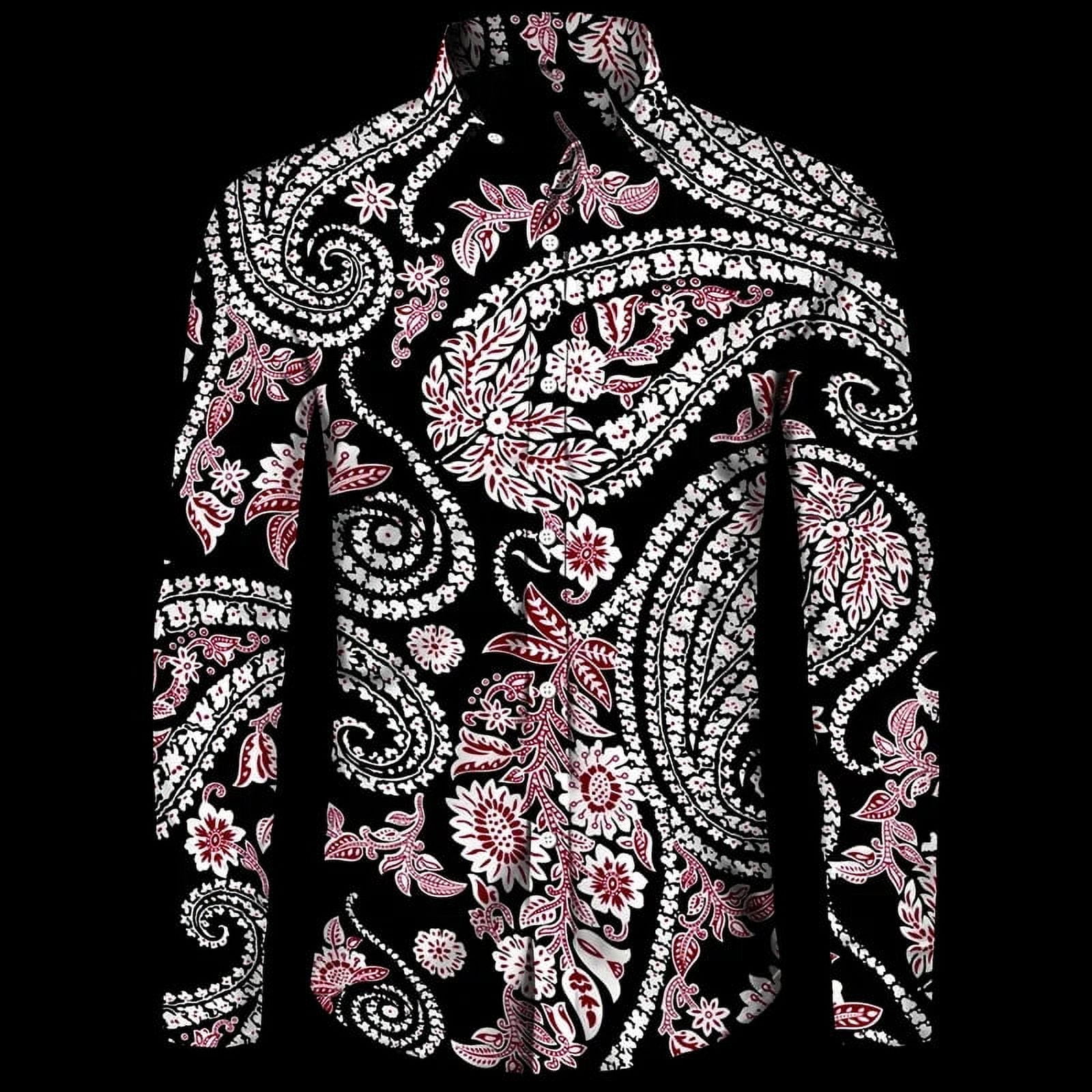 3D Printed Ancient Babylon Paisley Patterns Long Sleeve Shirts For Men ...