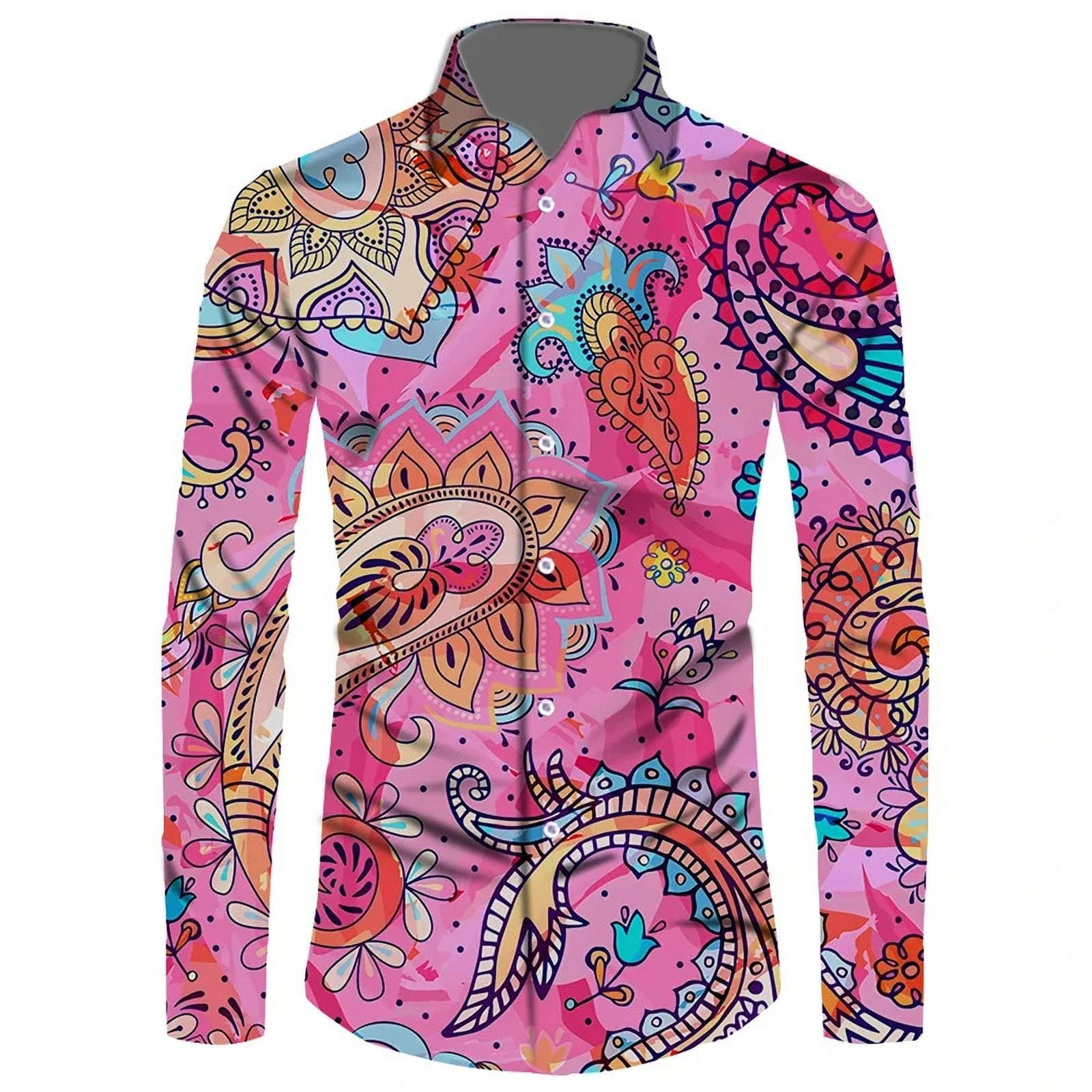 3D Printed Ancient Babylon Paisley Patterns Long Sleeve Shirts For Men ...