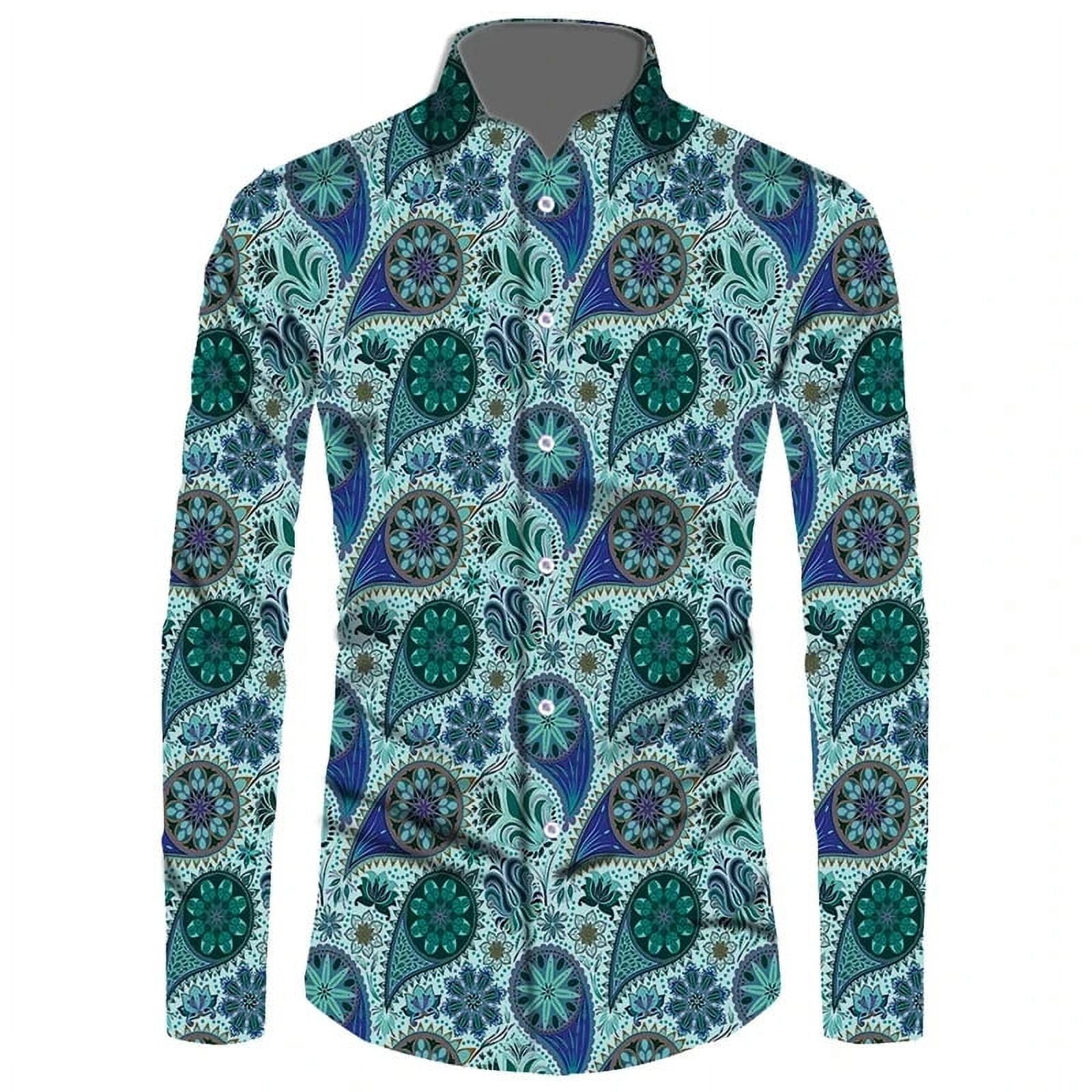 3D Printed Ancient Babylon Paisley Patterns Long Sleeve Shirts For Men ...