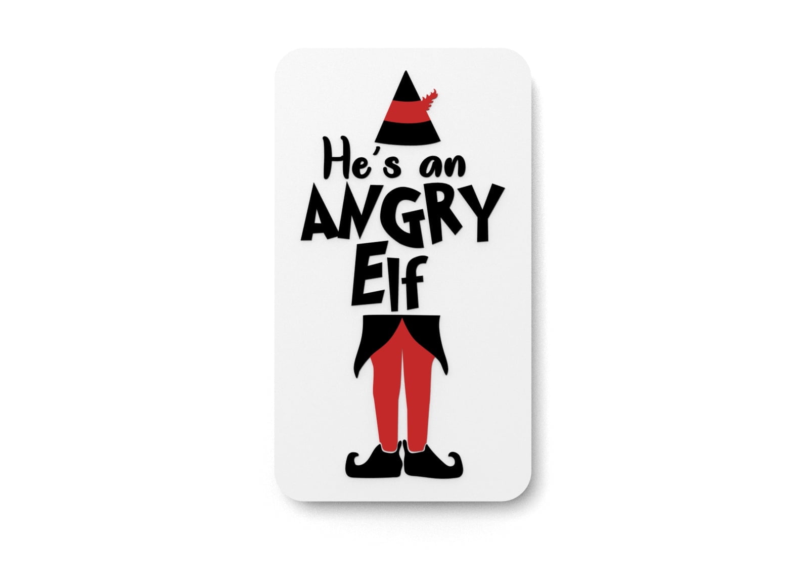 Clever Contraptions 3D Printed Angry Elf Sign – Bold Christmas Wall Art ...