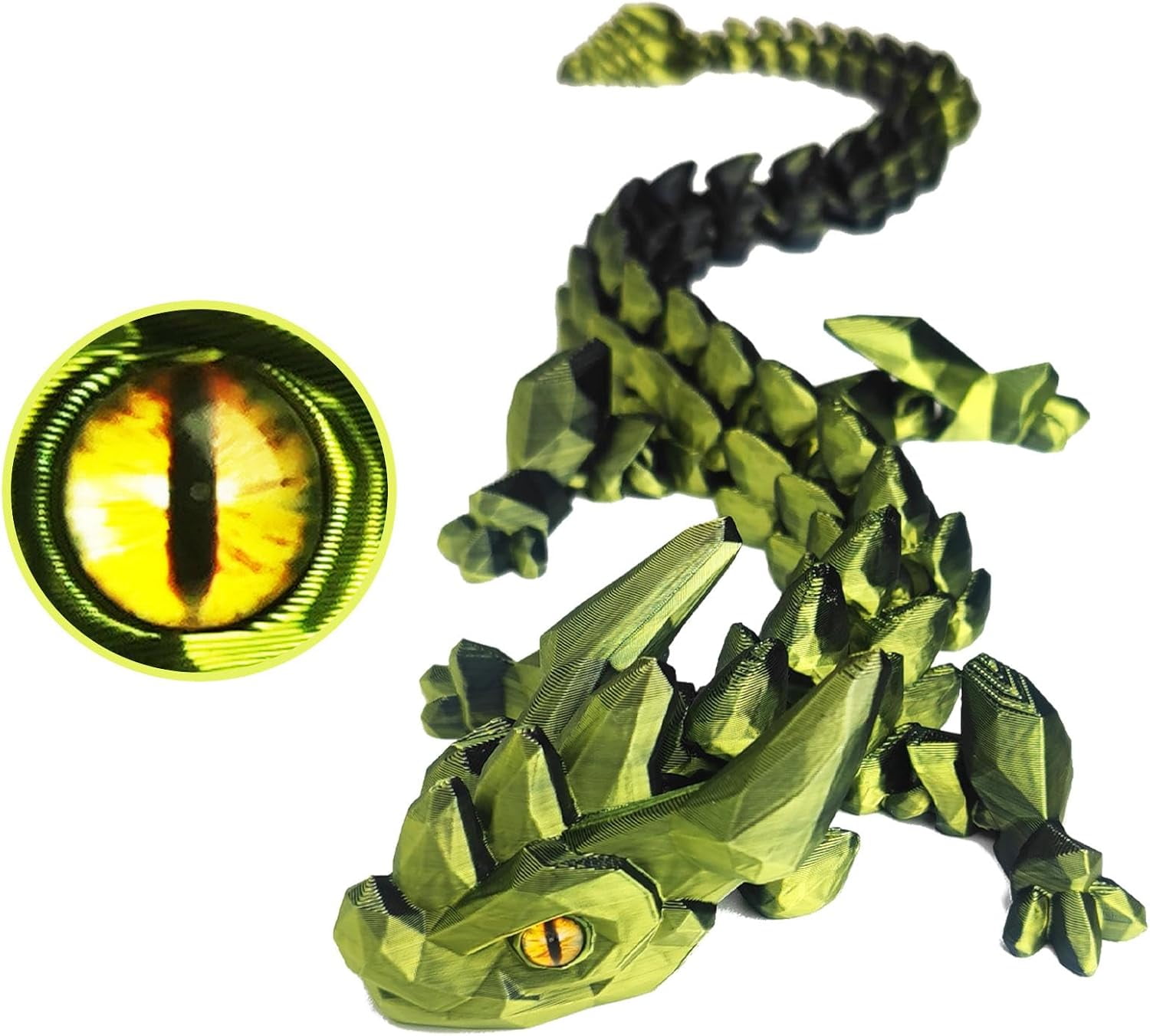 3D Printed Animals Flexible,12 Inch Flexible 3D Printed Dragon with ...