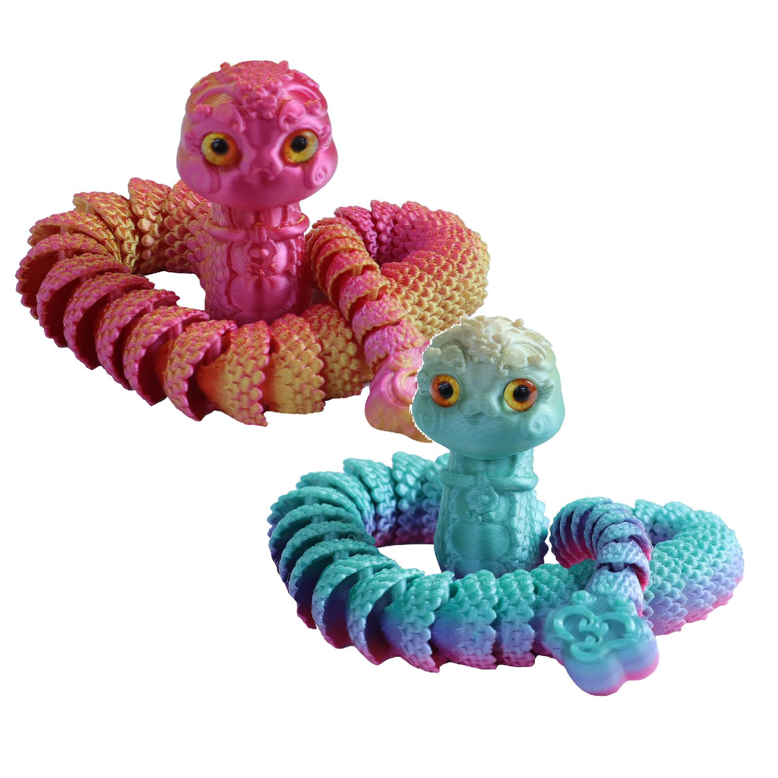 3D Printed Animals Snake Toys, 3D Printed Snake Movable Joint Fidget ...