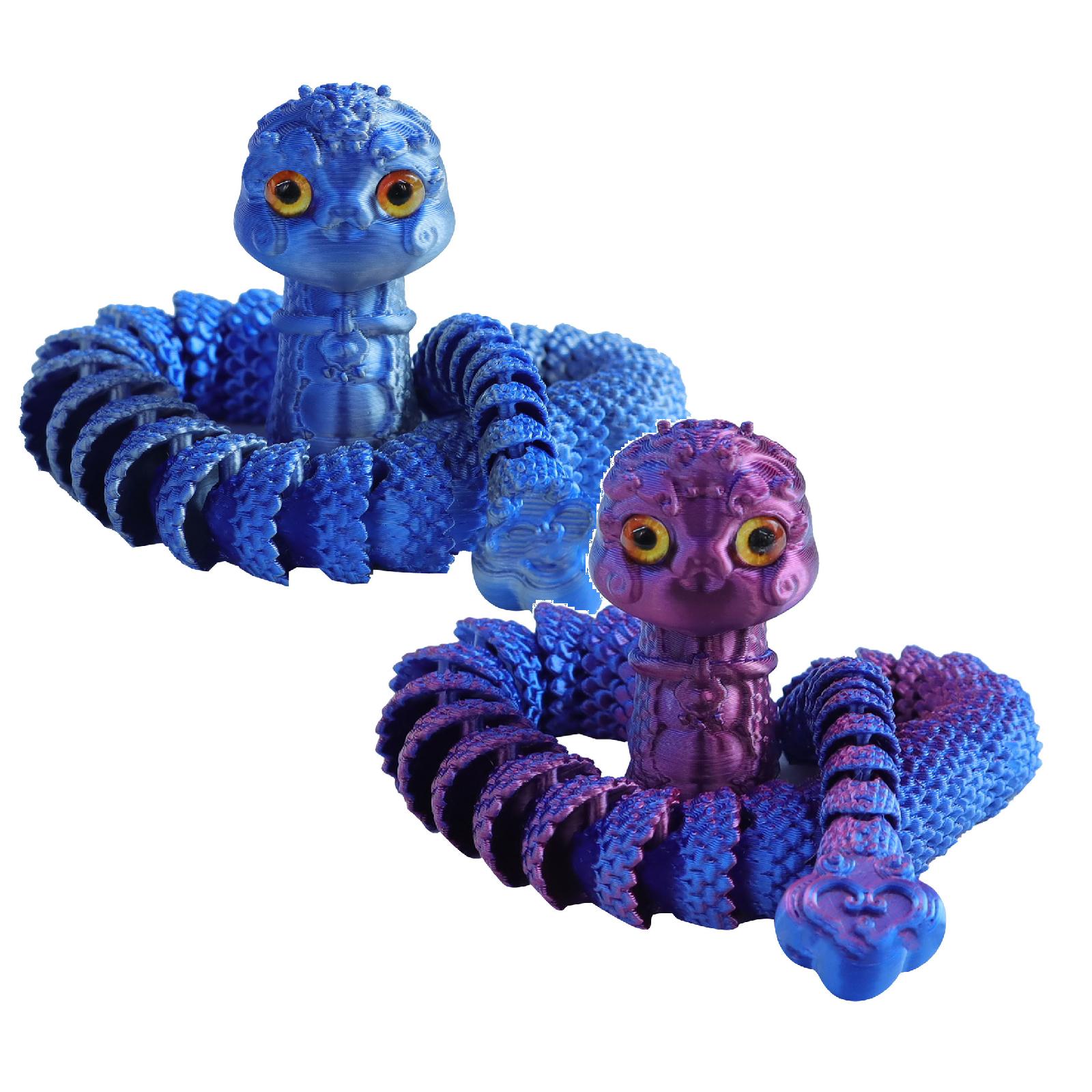 3D Printed Animals Snake Toys, 3D Printed Snake Movable Joint Fidget ...