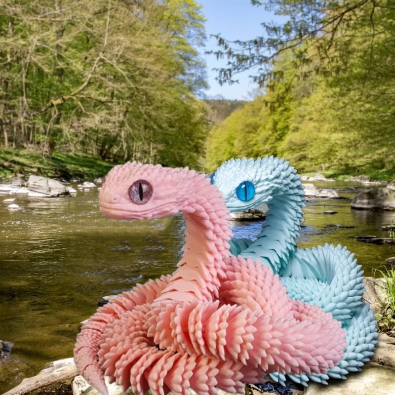 3D Printed Animals-Snake Viper,3D Printed Snake Toys ，3D Printed ...