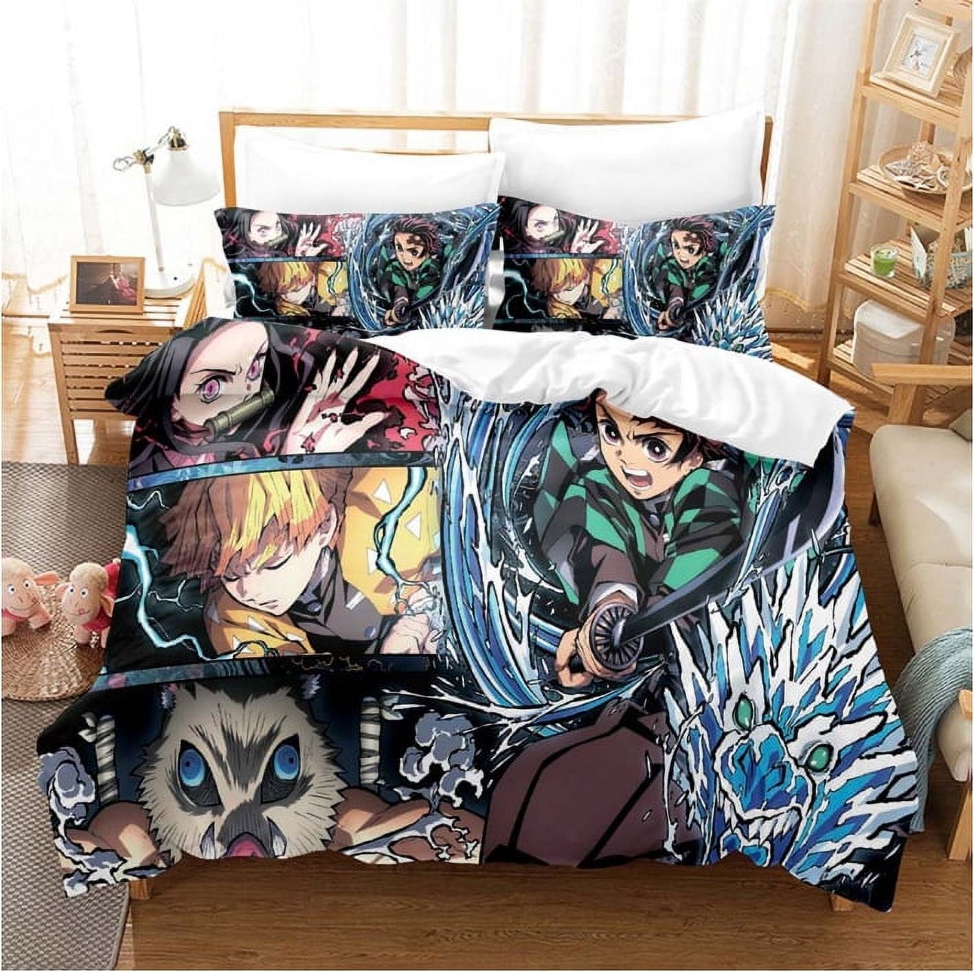 3D Printed Anime Demon Slayer Bedding Sets Tanjirou/Nezuko/Zenitsu ...
