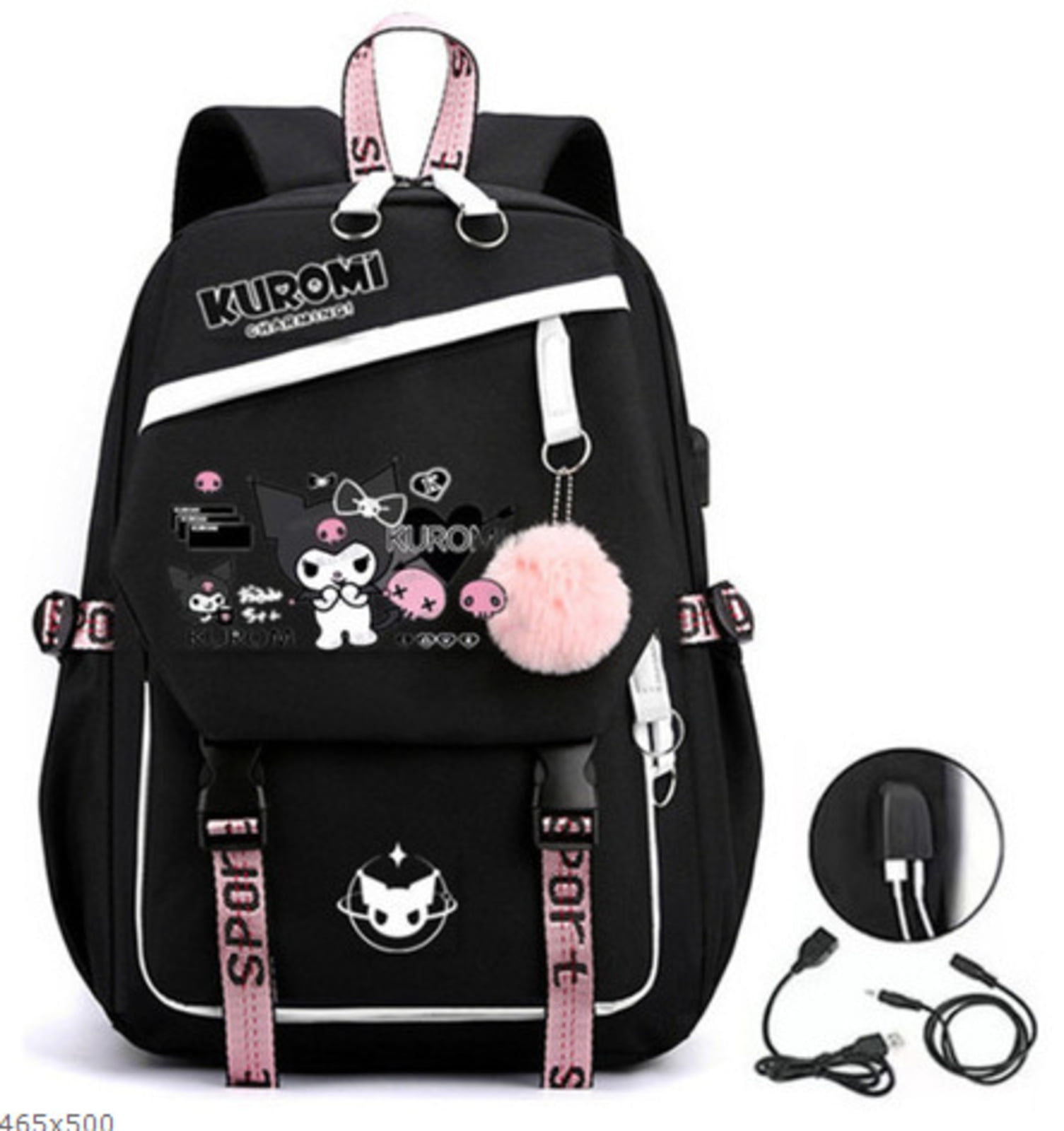 3D Printed Anime Kuromi Backpack Cartoon Backpack Lightweight Leisure ...