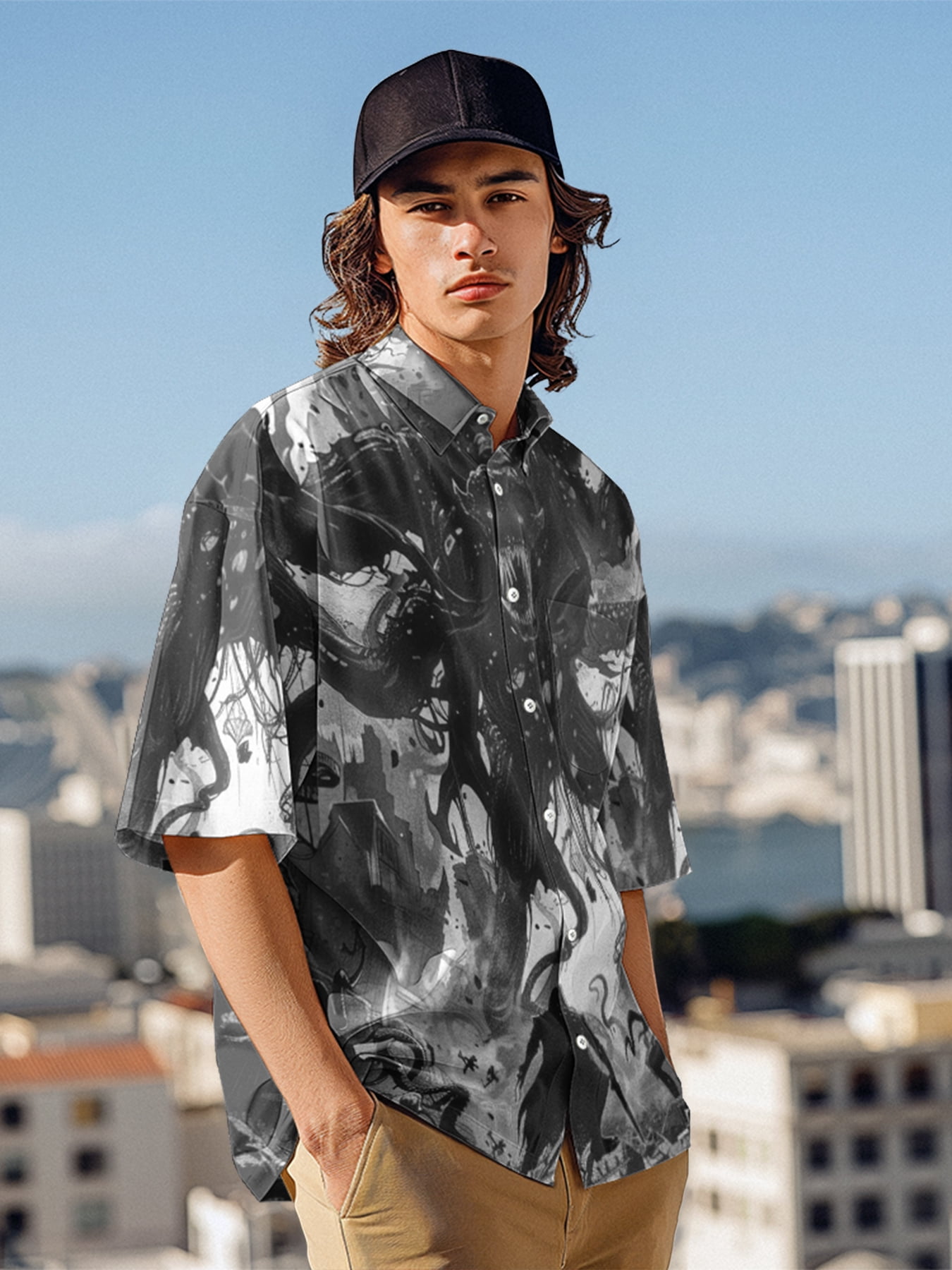 3D Printed Anime Style Battle Scene Casual Men's Shirt - Walmart.com