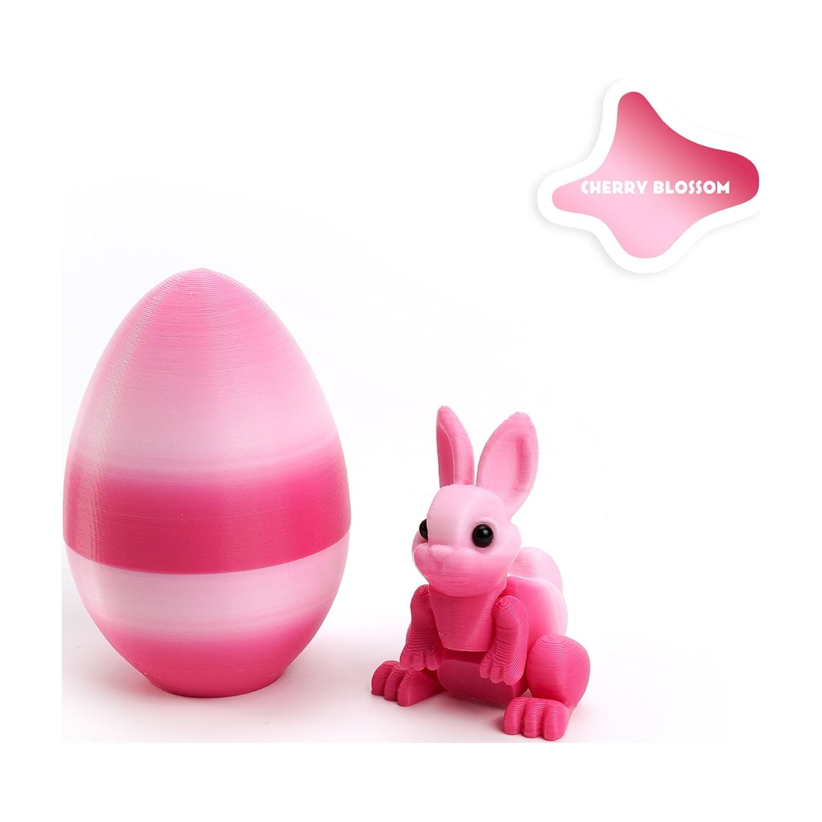 3D Printed Articulated Bunny Easter Egg Toy Ornament, Gradient Rabbit ...