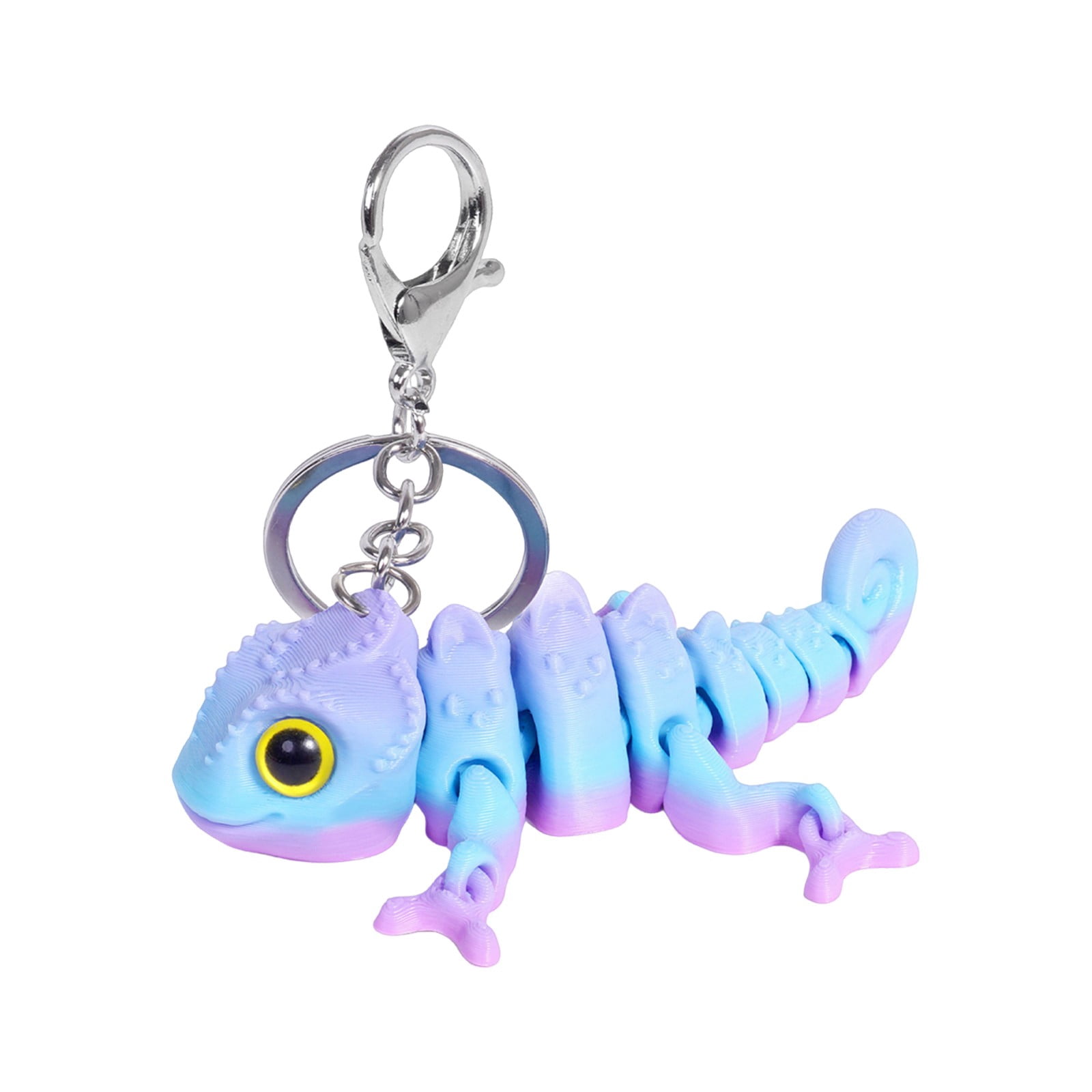 3D Printed Articulated Chameleon Keychain Flexible Lizard Figure ...