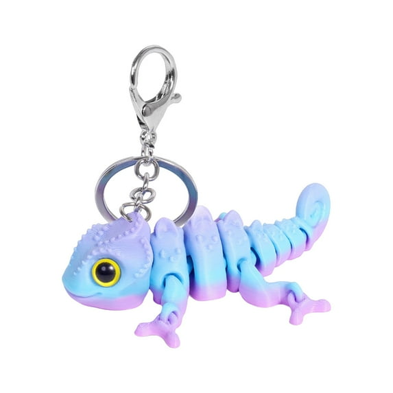 3D Printed Articulated Chameleon Keychain Flexible Lizard Figure ...