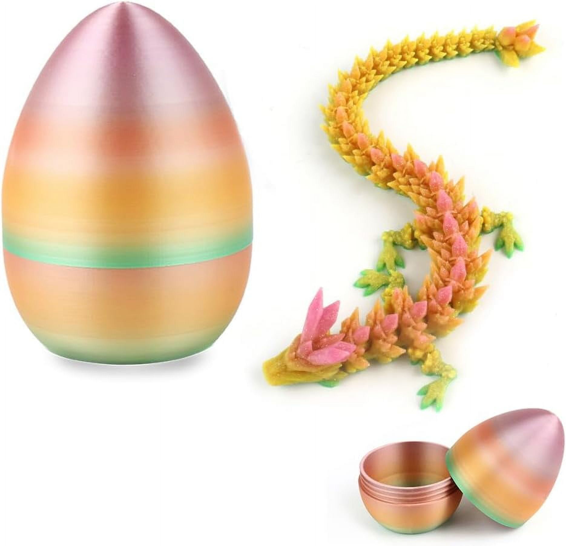 3D Printed Articulated Crystal Dragon with Egg PLA Flexible Joints ...