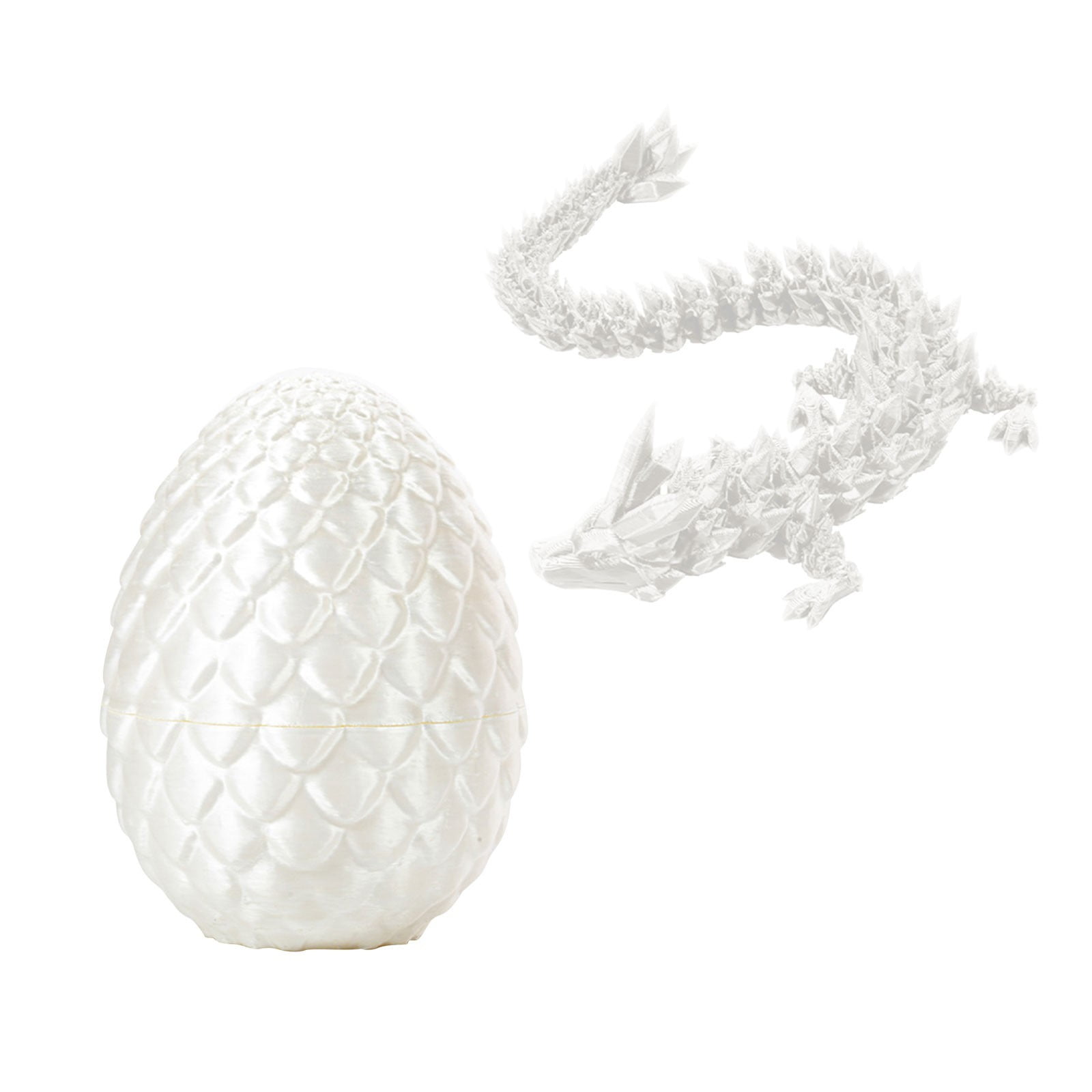 3D Printed Articulated Dragon & 9CM Dragon Egg Set - Colorful Crystal ...
