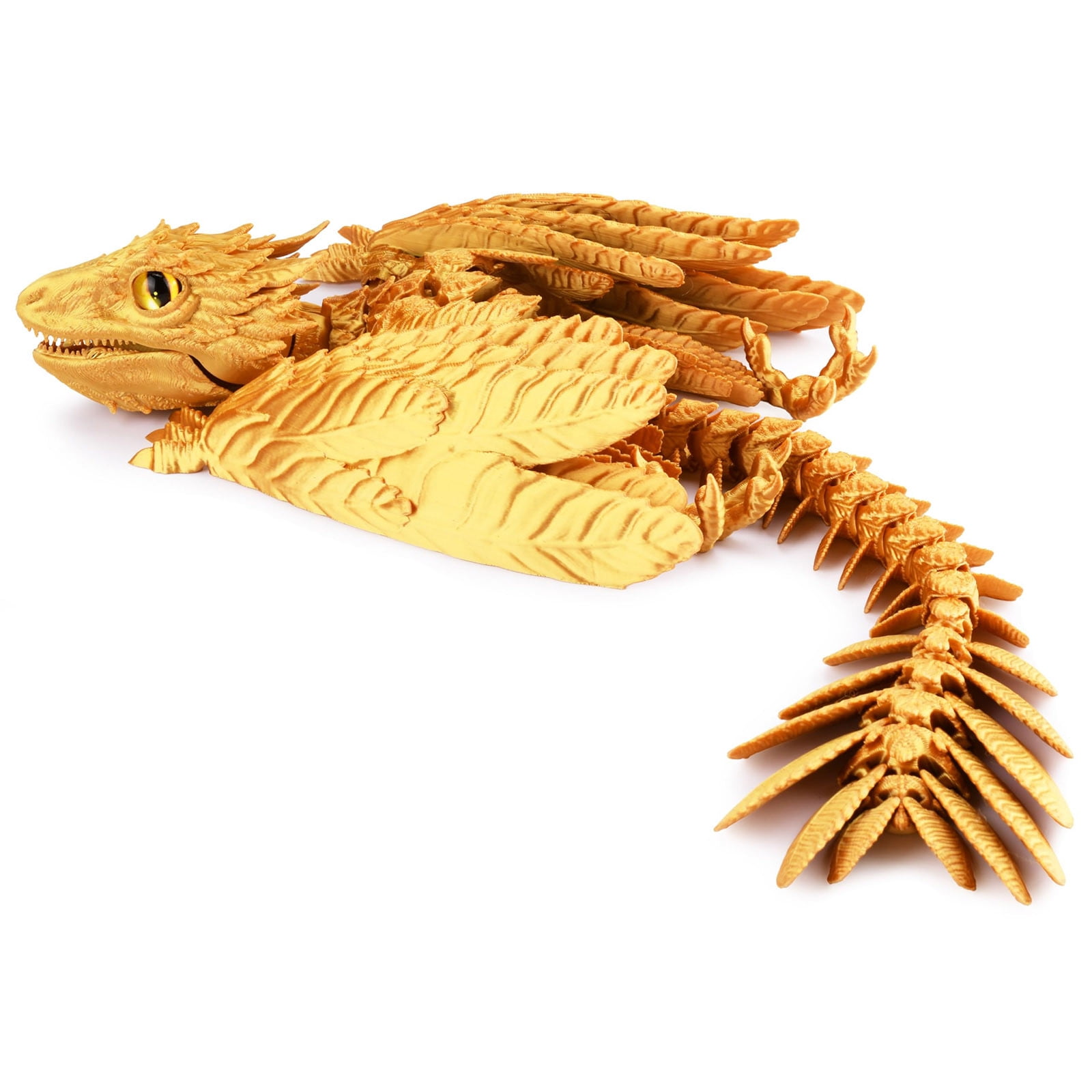 3D Printed Articulated Dragon Toy with Crystal Wings | Adjustable ...