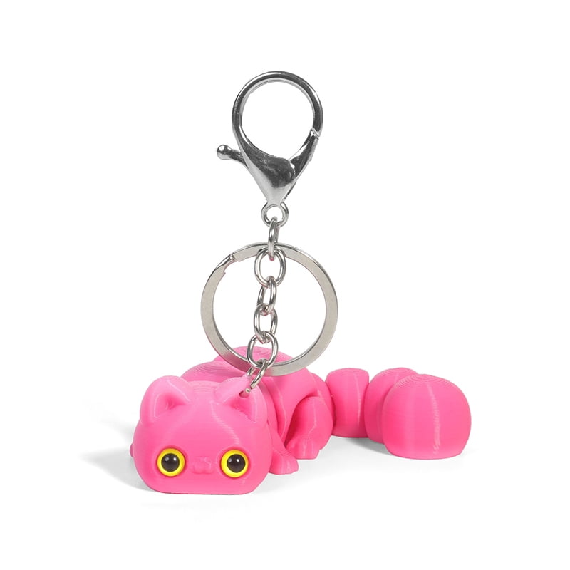 3D Printed Articulated Lucky Cat Keychain Cartoon Multi-Color Movable ...