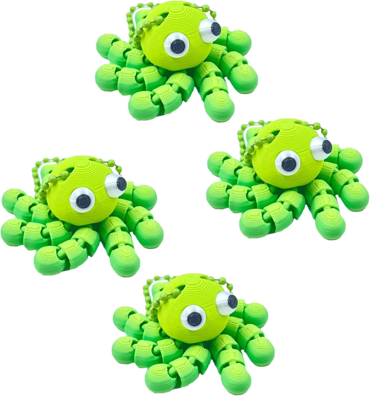 3D Printed Articulated Octopus Keychain - 24 Moving Joints Poseable ...