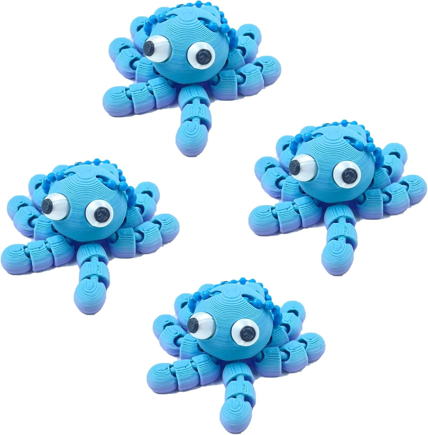 3D Printed Articulated Octopus Keychain - 24 Moving Joints Poseable ...