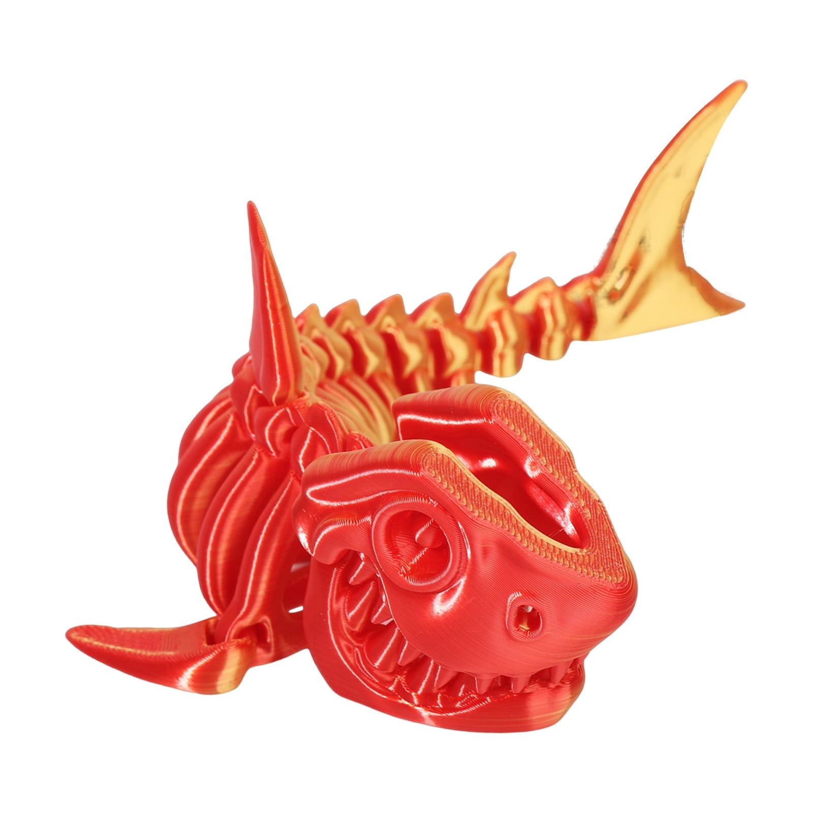 3D Printed Articulated Shark Toy – Fun Movable Skeleton Design for Desk ...