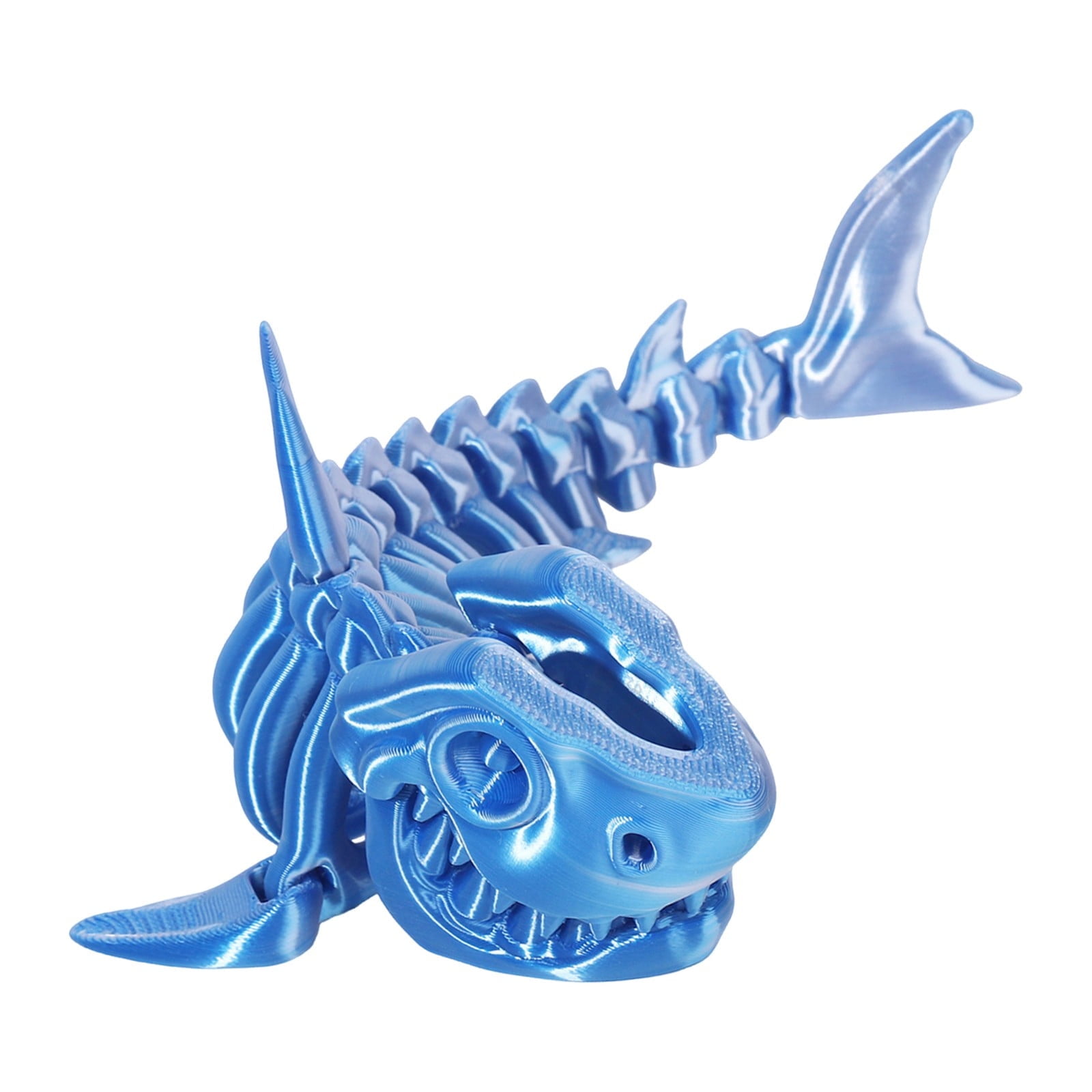 3D Printed Articulated Shark Toy – Fun Movable Skeleton Design for Desk ...