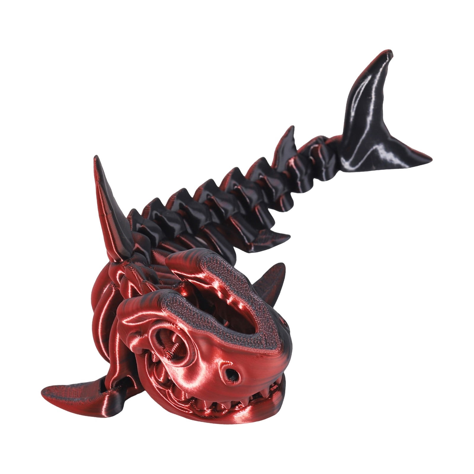 3D Printed Articulated Shark Toy – Fun Movable Skeleton Design for Desk ...