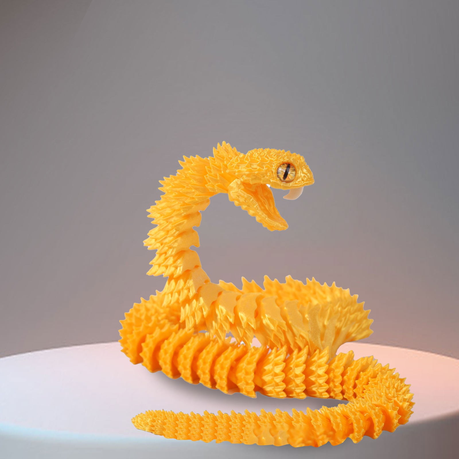 3D Printed Articulated Snake Model - Movable Joint Reptile Toy, Creative Desktop Decoration ...