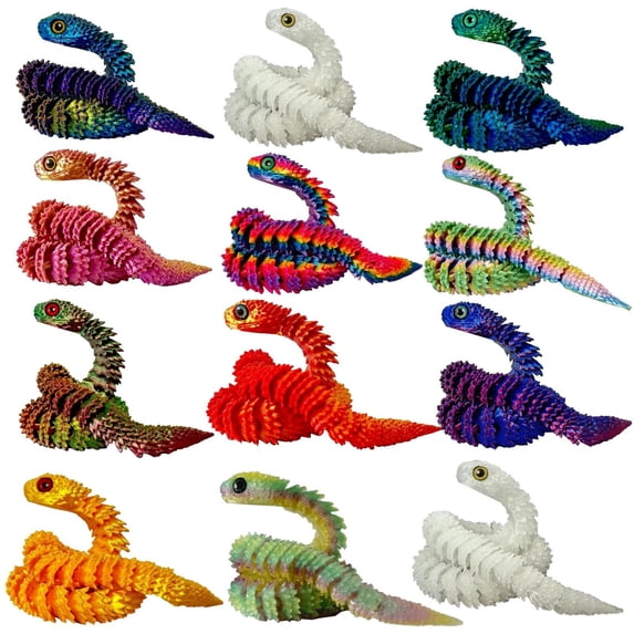 3D Printed Articulated Snakes, Animals, Flexible Movable Joint Viper ...