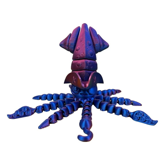 3D Printed Articulated Squid Toy Decorative Articulated Animal Model ...