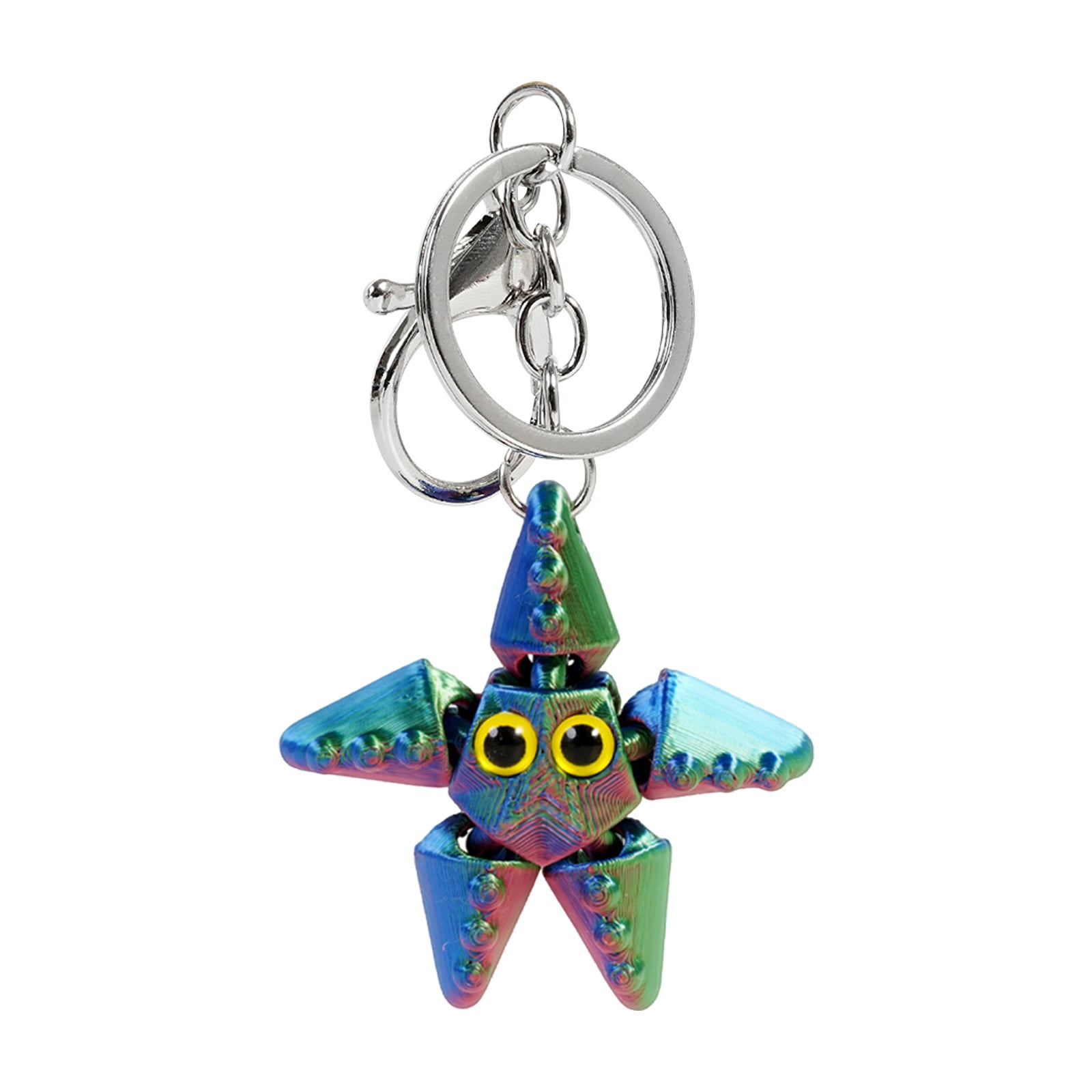 3D Printed Articulated Starfish Keychain Flexible Sea Creature Figure ...