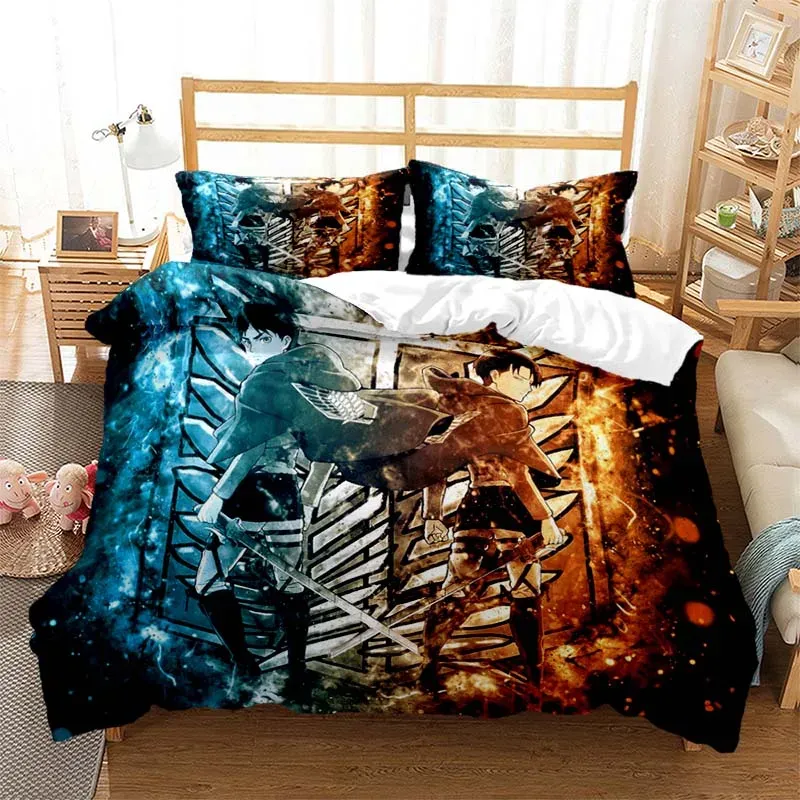 3D Printed Attack On Titan AOT Bedding Set Anime Eren Yeager Duvet ...