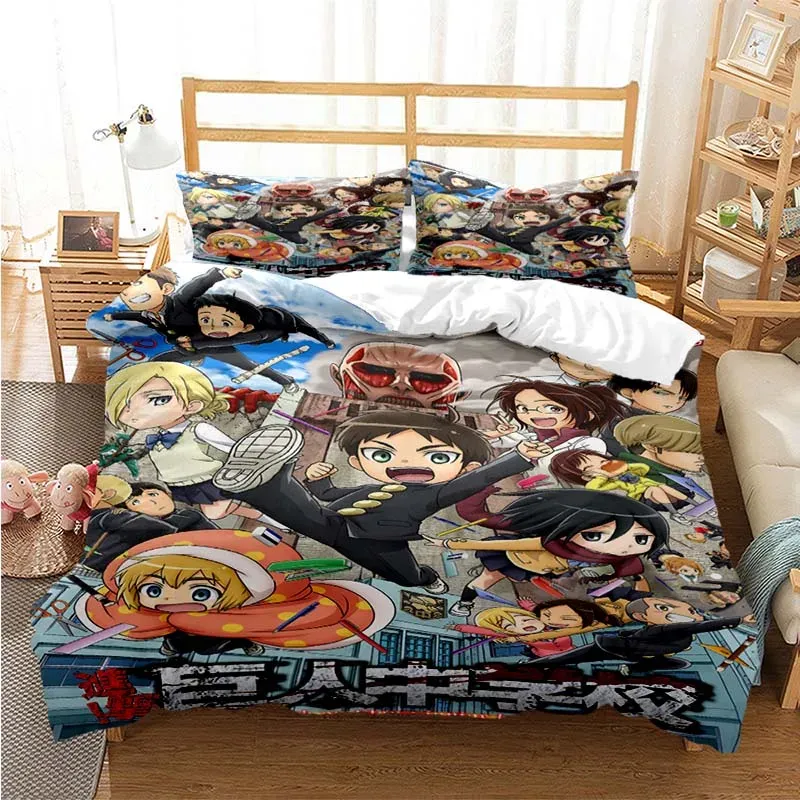 3D Printed Attack On Titan AOT Bedding Set Anime Eren Yeager Duvet ...