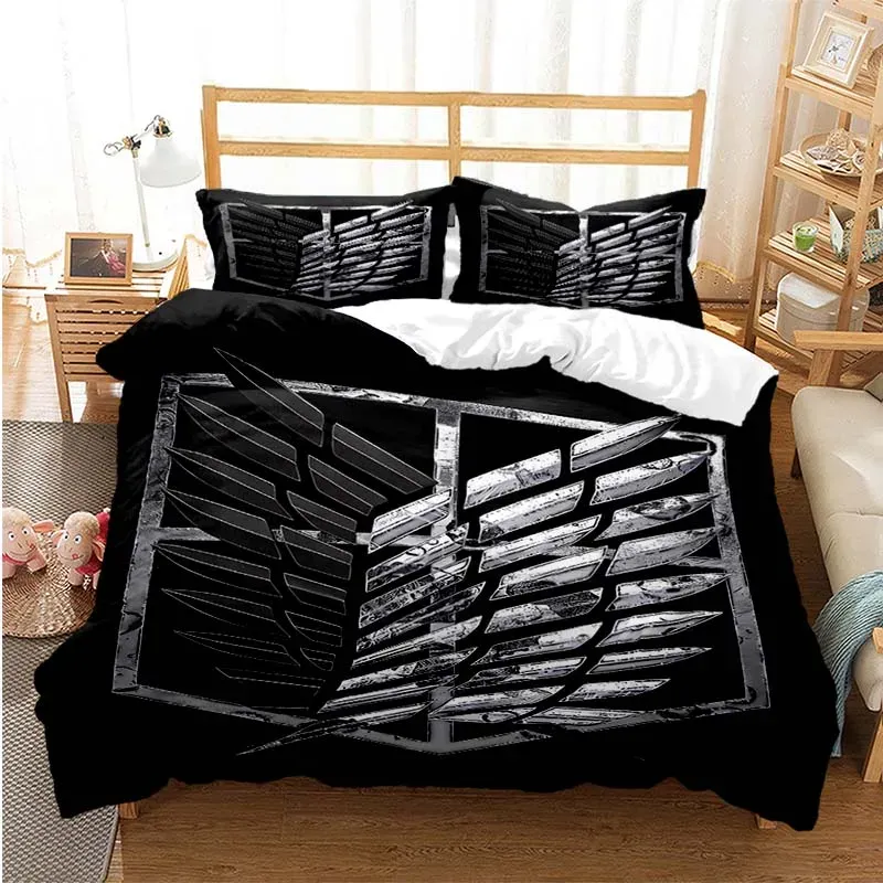 3D Printed Attack On Titan AOT Bedding Set Anime Eren Yeager Duvet ...